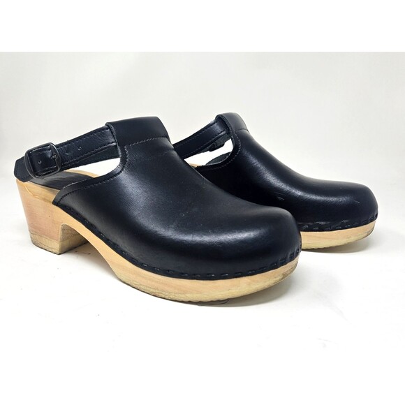 Sven | Shoes | Sven Original Halter Top Clogs Size 4 Black Leather ...